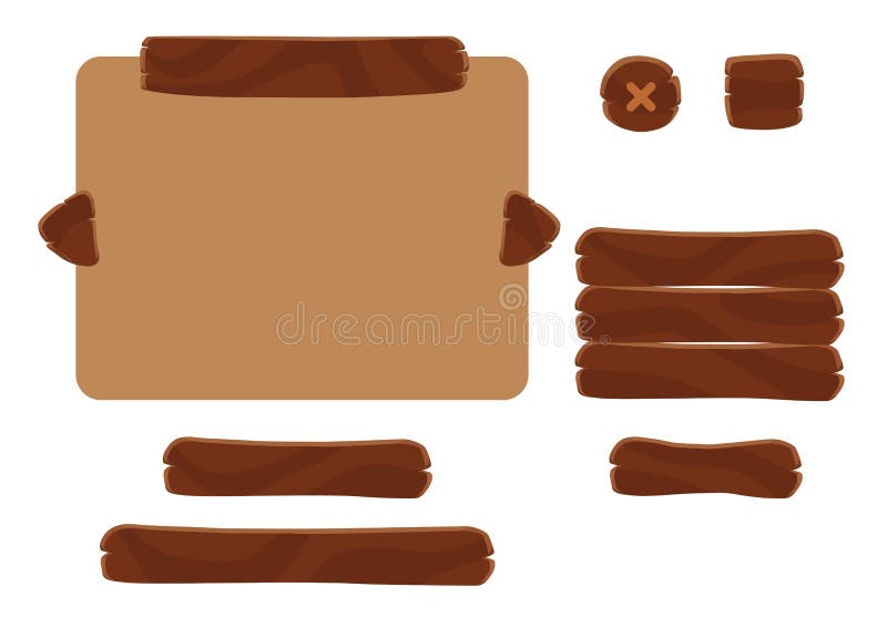 Set of Cartoon Buttons Vector Gui Elements Stock Vector - Illustration ...