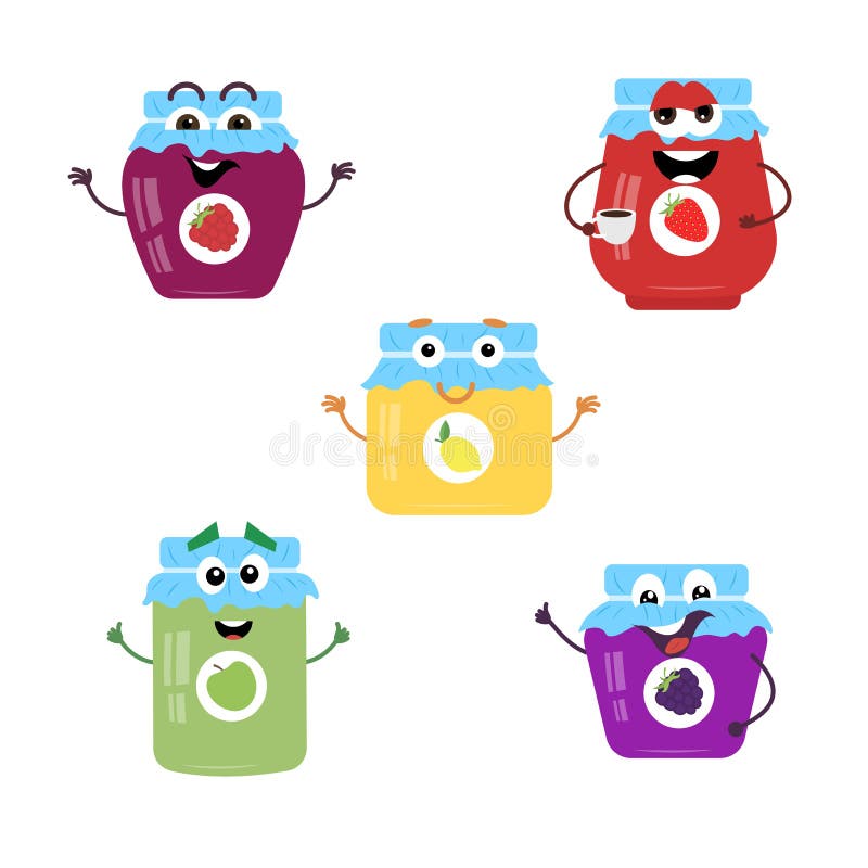 A Set of Cartoon Characters from Jam. Stock Vector - Illustration of ...