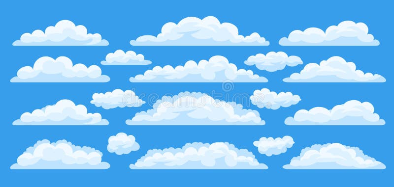 Set of cartoon clouds stock vector. Illustration of simplicity - 238482010