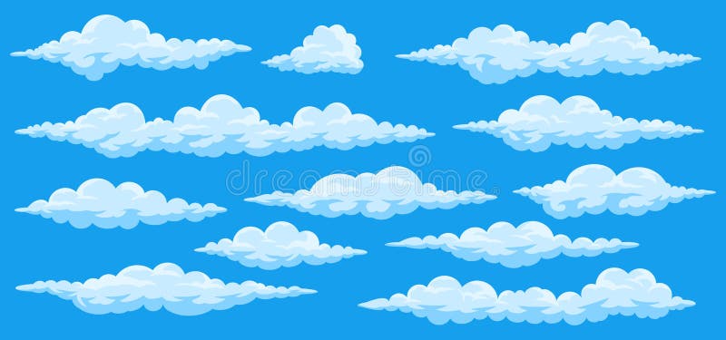 Set of cartoon clouds stock vector. Illustration of sign - 149072761