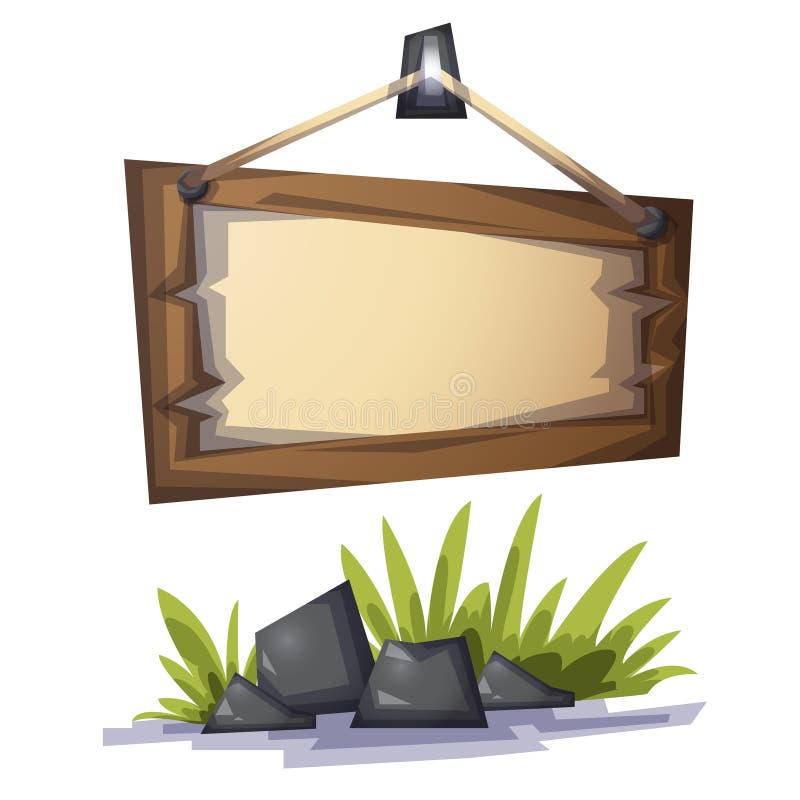 Set of Cartoon Colored Wood Label for Use in the Game and Animation ...