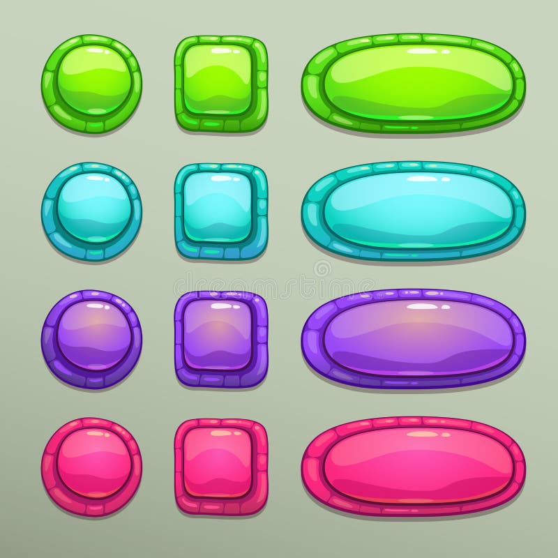 Funny colorful buttons set stock illustration. Illustration of phone ...