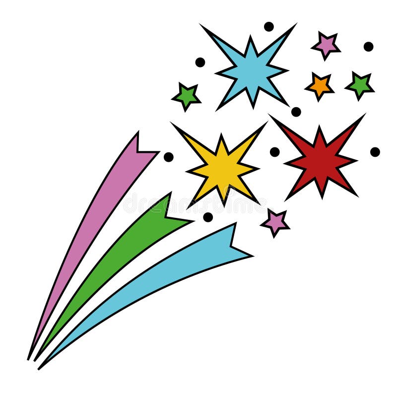 A Set of Cartoon Colorful Vector Illustrations of Stars Isolated on a ...