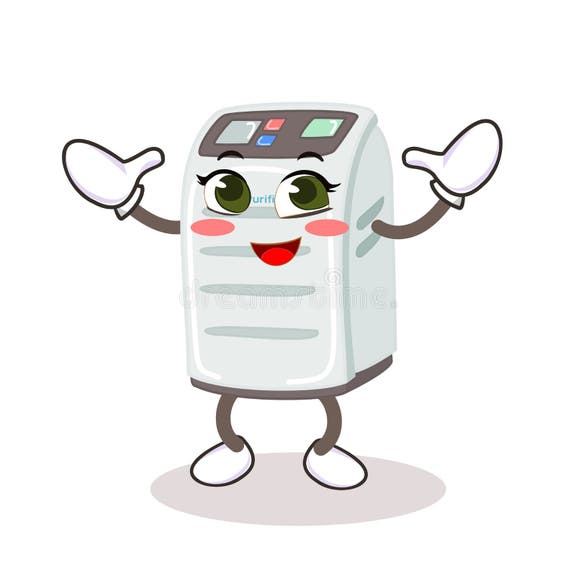 Cartoon Cute Air Purifier Vector. Stock Vector - Illustration of dish ...