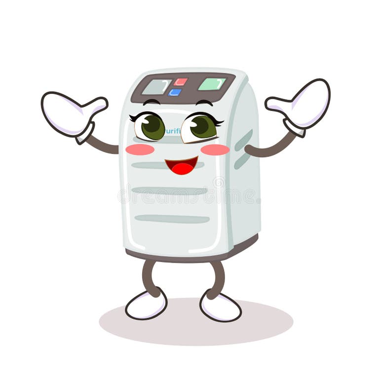 Cartoon Cute Air Purifier Vector. Stock Vector - Illustration of dish ...