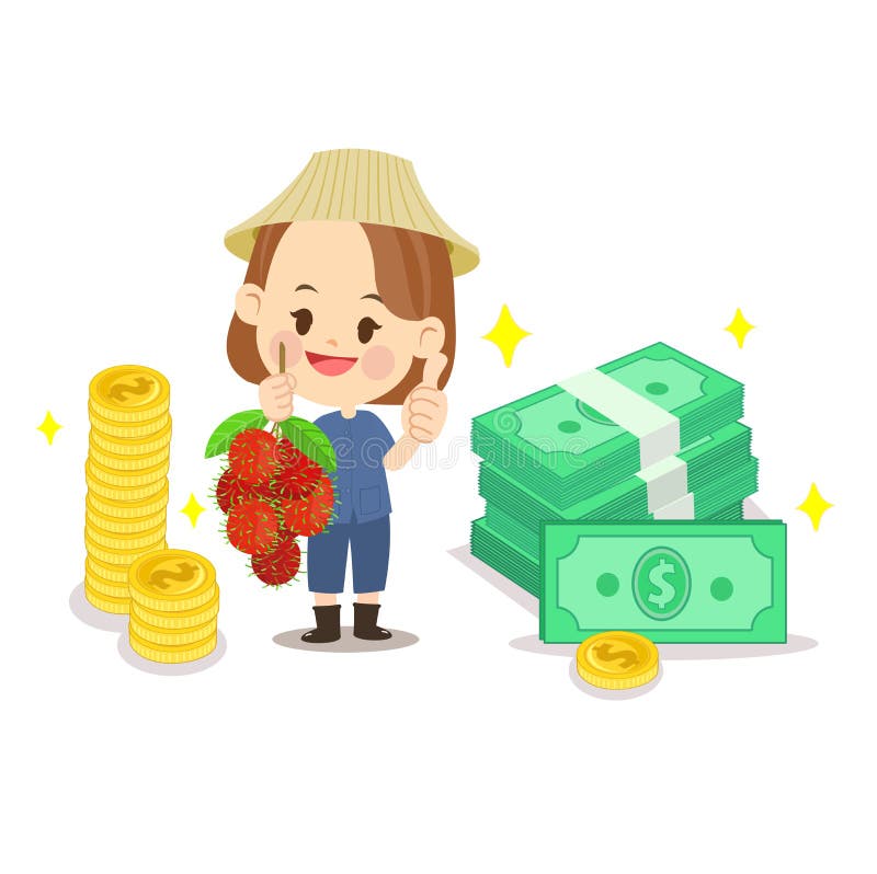 Cartoon Cute Money Character Vector. Stock Illustration - Illustration ...