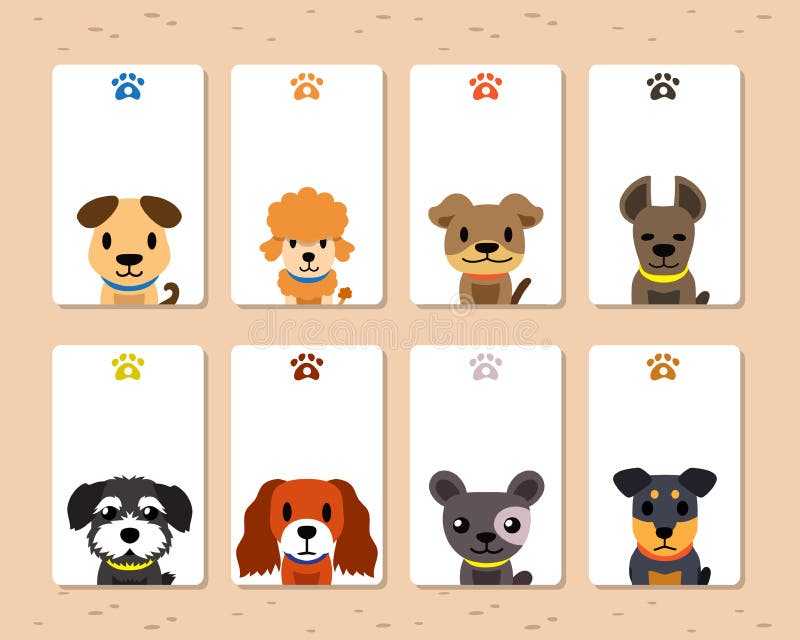 Set of vector dog cards stock vector. Illustration of isolated - 82811444