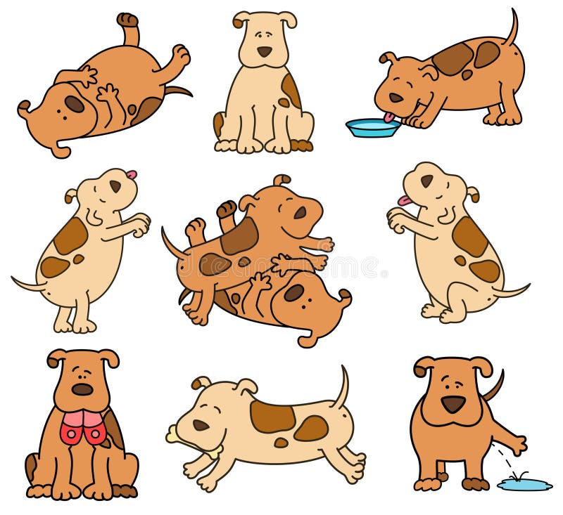 Set of cartoon dogs stock vector. Illustration of mammal - 16775009