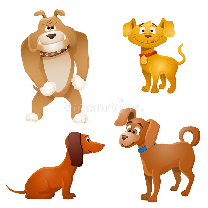 Set of cartoon dogs stock vector. Illustration of alert - 57745838