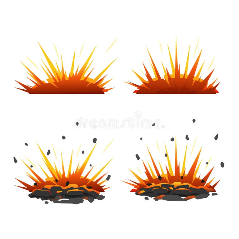 Set of cartoon explosions stock vector. Illustration of army - 48890903