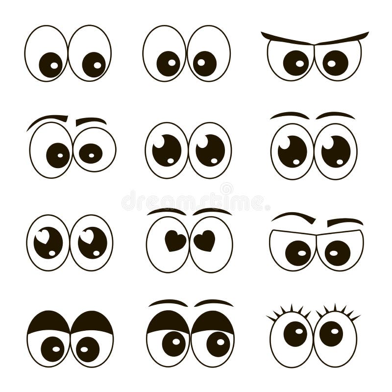 Set of cartoon eyes stock vector. Illustration of look - 82729714