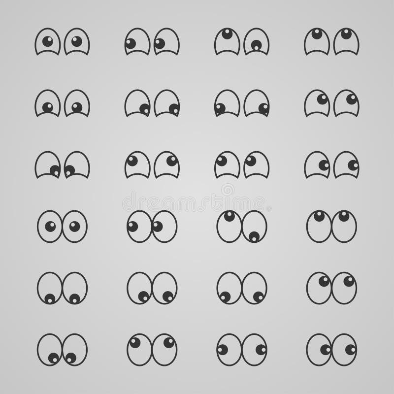 Set of Cartoon Eyes, Illustration Stock Vector - Illustration of gray ...