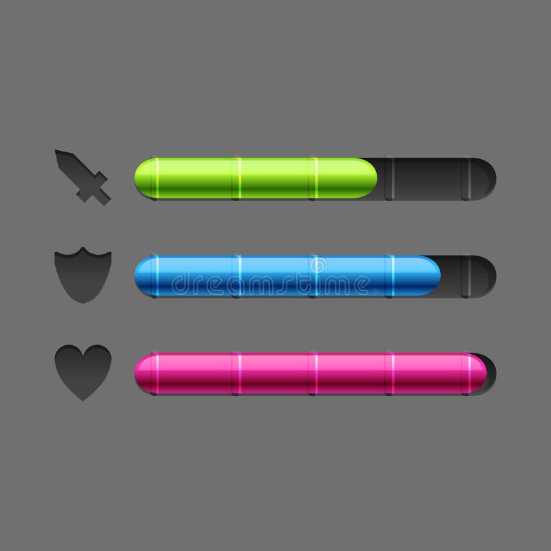 Game resource bar stock vector. Illustration of design - 80725061