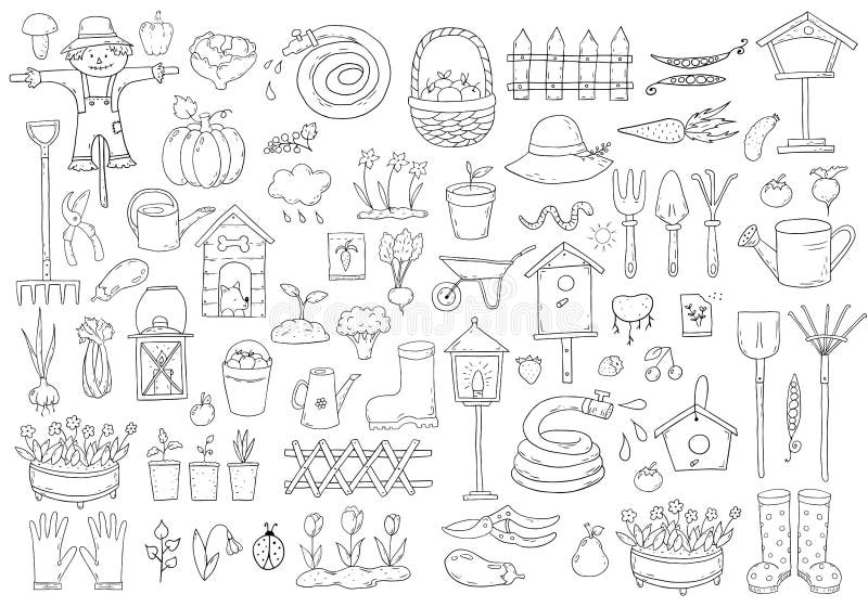 Set of Cartoon Gardening Items a White Background Stock Vector ...