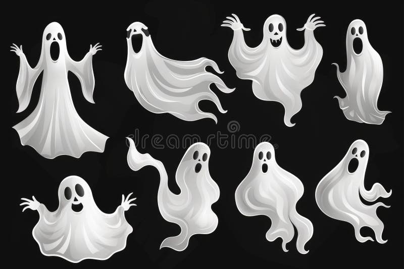 Cartoon ghost characters stock image. Image of imaginative - 383858989