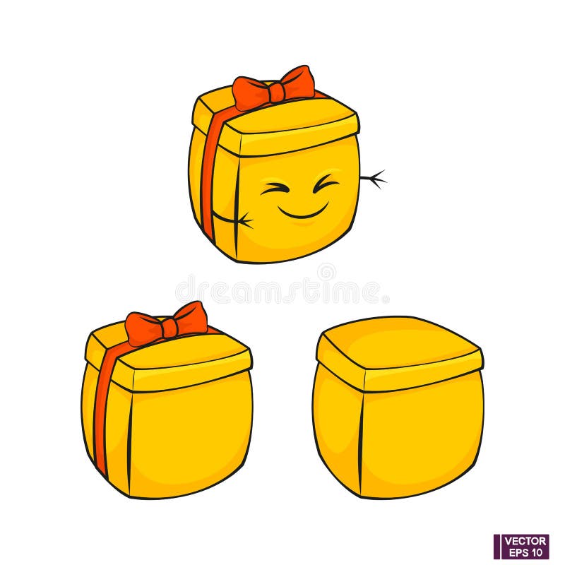 Set of cartoon gift boxes stock vector. Illustration of anniversary ...