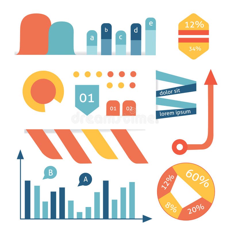Set Cartoon Graph, Diagram, Graphic, Vector, Chart, and Business Stock ...