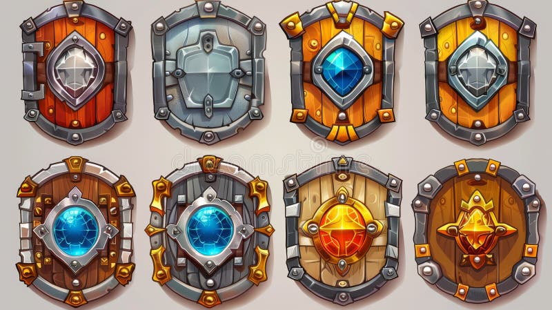 A Set of Cartoon Graphic Design GUI Elements for Medieval RPG Games and ...