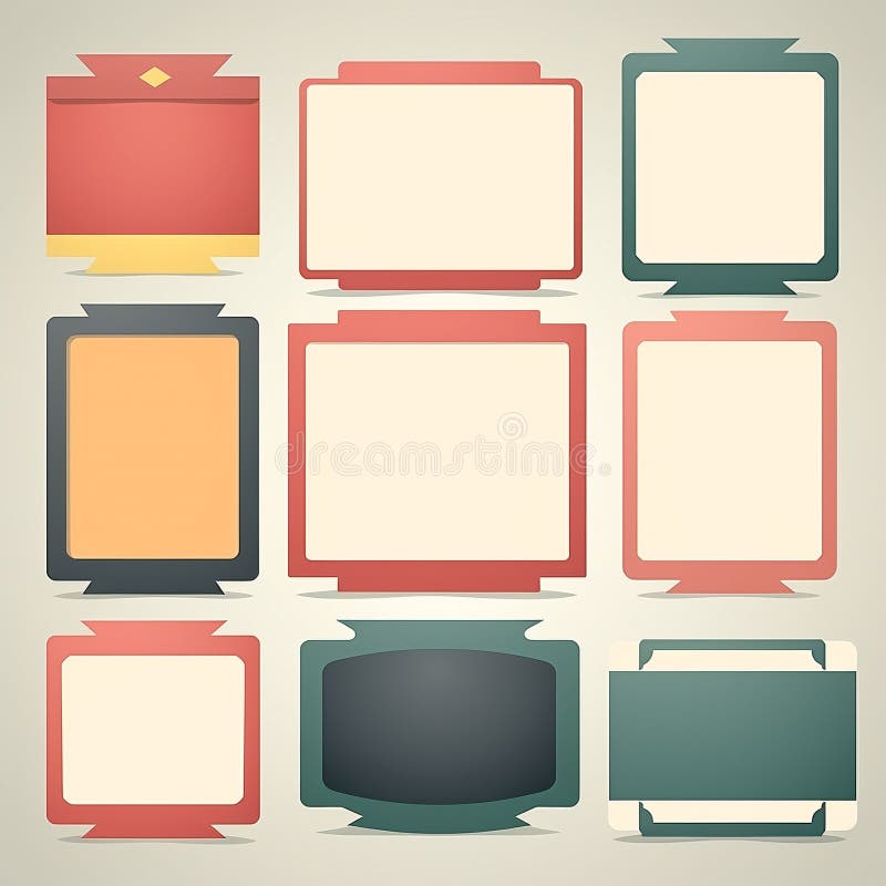 Set of Cartoon Label Illustration. Generative AI Stock Illustration ...