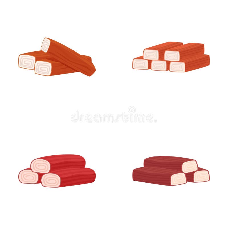 Set of Cartoon Logs with Reddish Bark Stock Vector - Illustration of ...
