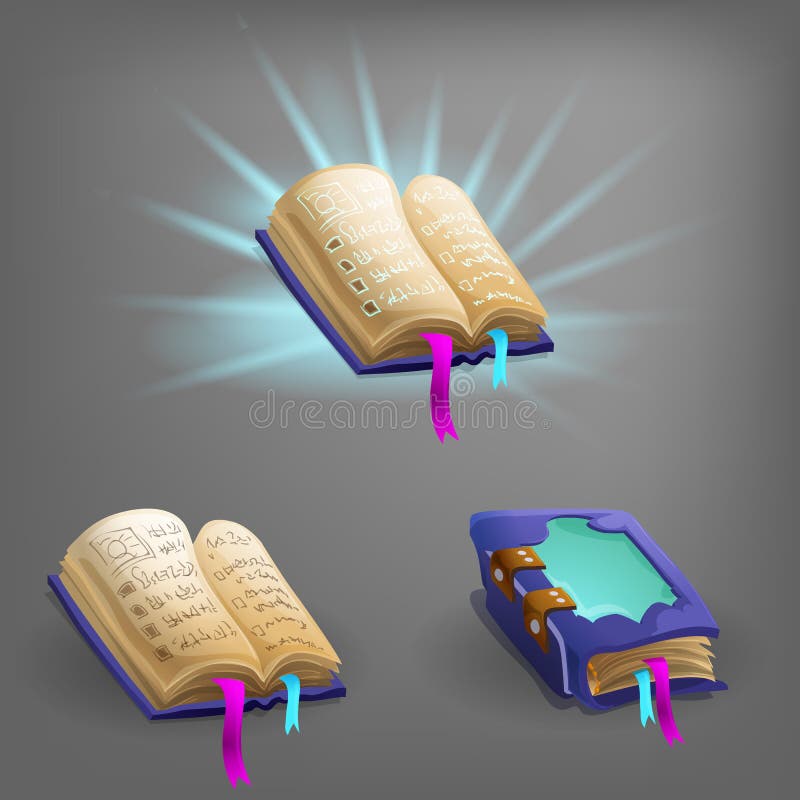Set of cartoon magic book. stock vector. Illustration of decoration ...