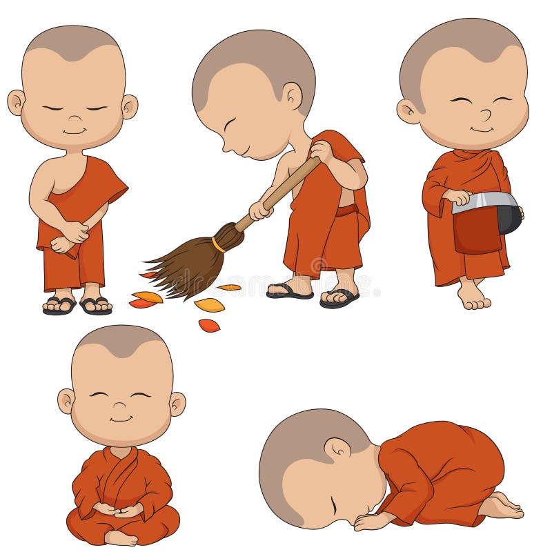 Little Meditating Monk Stock Illustrations – 47 Little Meditating Monk ...