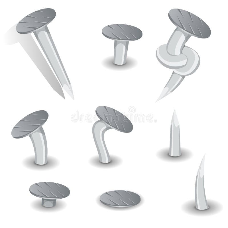 Set of Cartoon Nails stock vector. Illustration of carpentry - 30324118