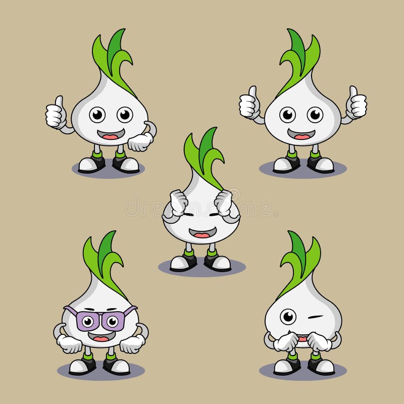 Onion Cartoon Set Illustration Stock Vector - Illustration of leaf ...