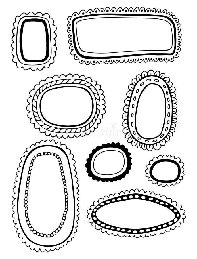 Cartoon Picture Frames Set Isolated on White Background. Vector ...