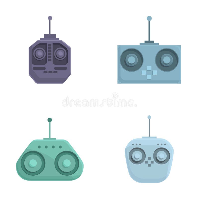 Set of Cartoon Rc Transmitter Controllers Stock Vector - Illustration ...