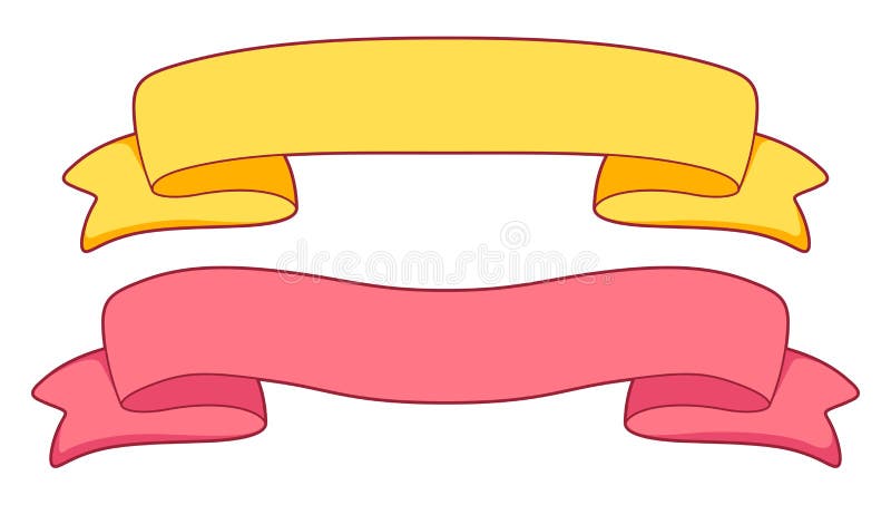 Set of Cartoon Ribbons. Cute Decorative Items Stock Vector ...