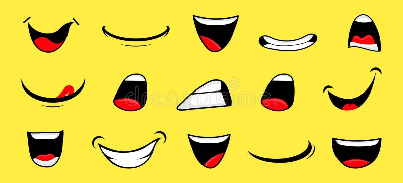 Set of Cartoon Smile Emoticons in a Flat Design Stock Vector ...