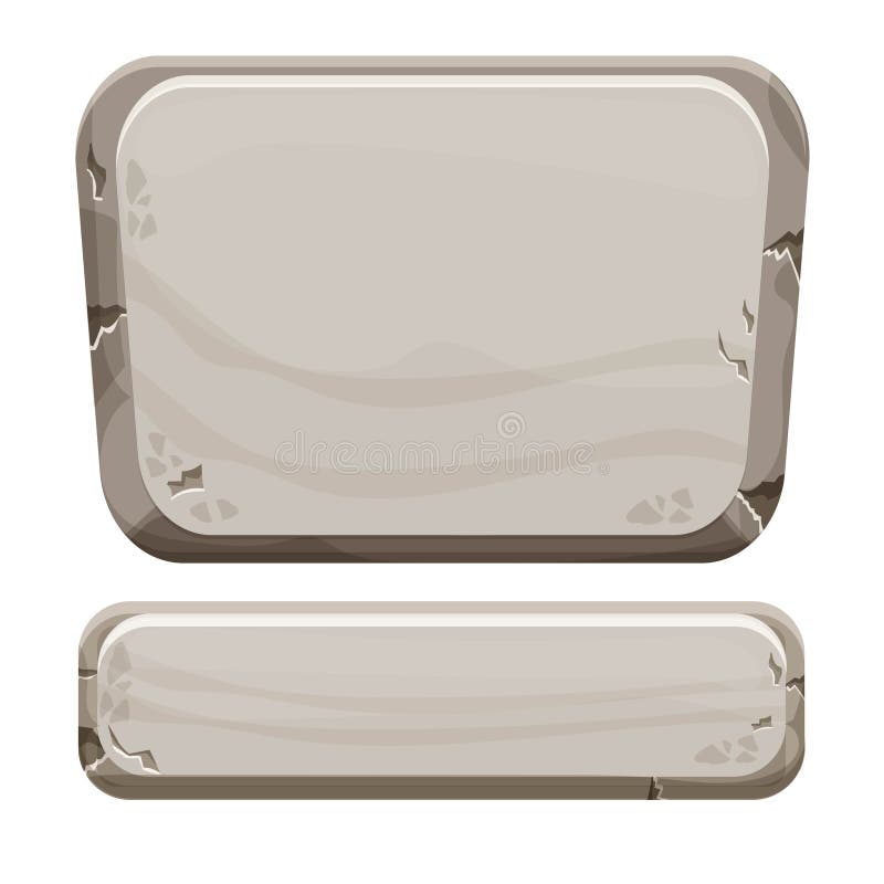 Stone Tablet, Panel, Textured Cartoon Frame with Cracked Elements ...