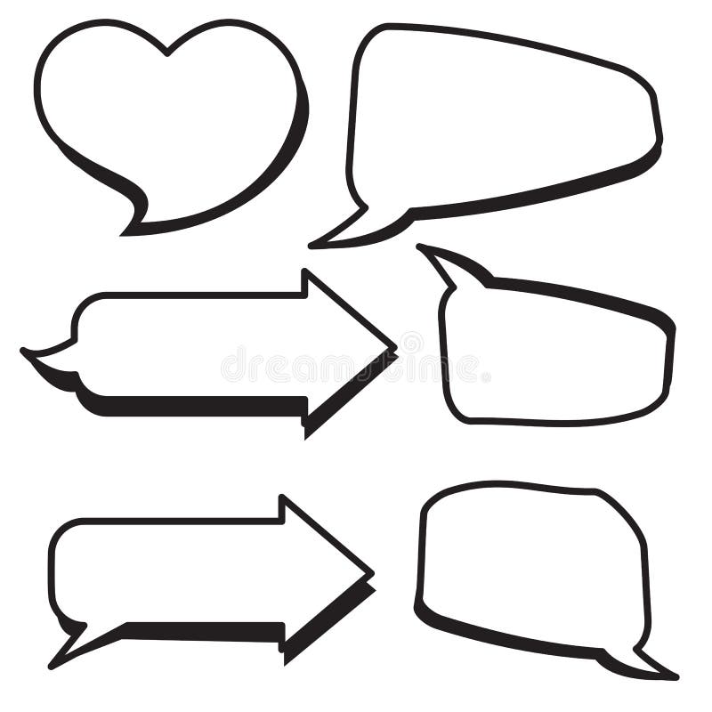 Cartoon Classic Speech Bubbles Vector.Comic Bubbles with Empty Dialog ...