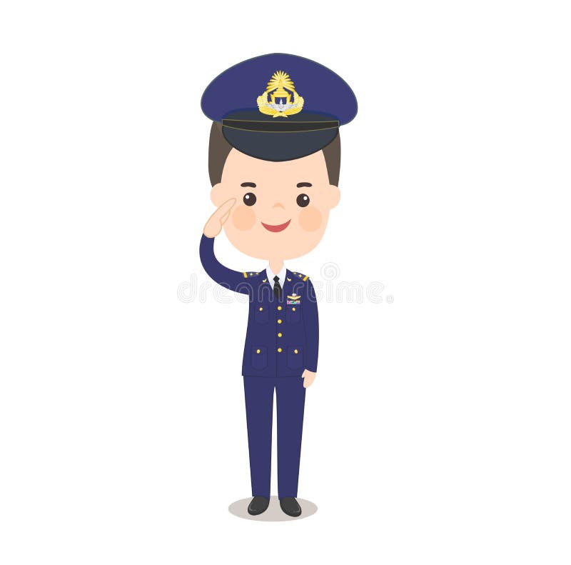 Cartoon Cute Thai Army Character Vector. Stock Vector - Illustration of ...
