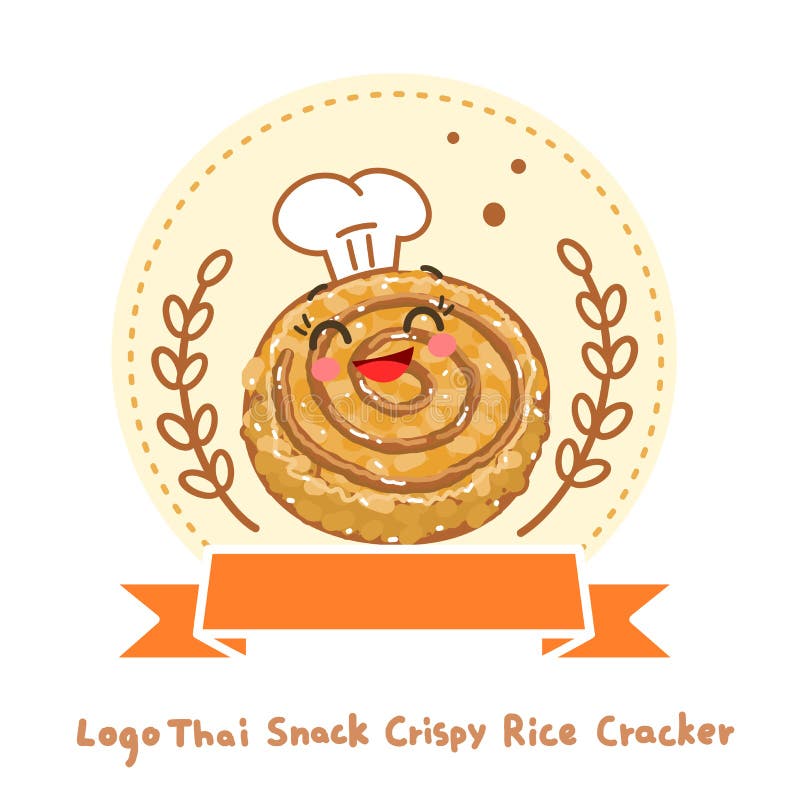 Cartoon Thai Snack Crispy Rice Cracker Stock Vector - Illustration of ...