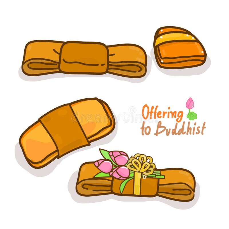 Cartoon To Make Merit To Monk. Stock Vector - Illustration of freshness ...