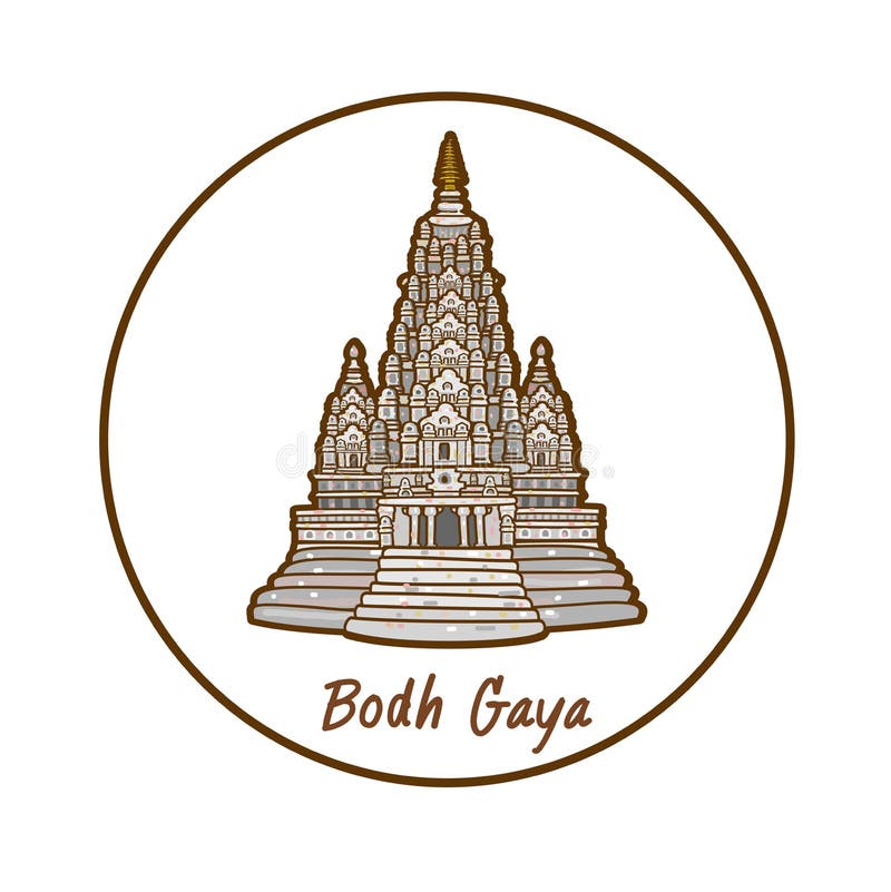 Bodh Gaya Vector on Background. Stock Vector - Illustration of buddhism ...
