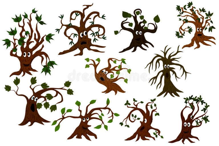 Set of cartoon tree stock vector. Illustration of express - 106641802