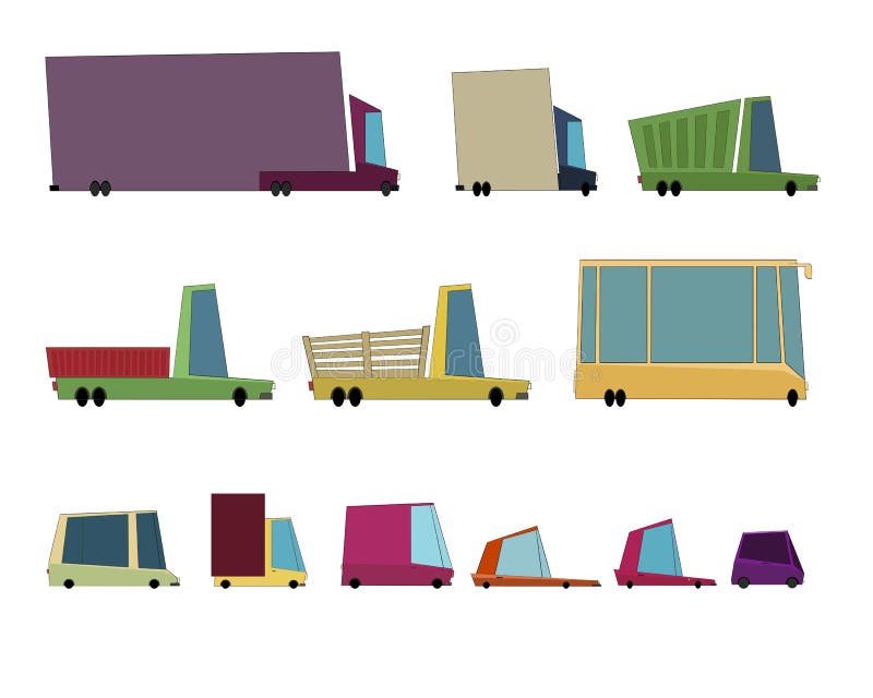 Set of Cartoon vector Cars stock vector. Illustration of isolated ...