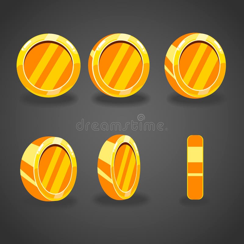 Set with Cartoon Vector Coins Stock Vector - Illustration of graphic ...