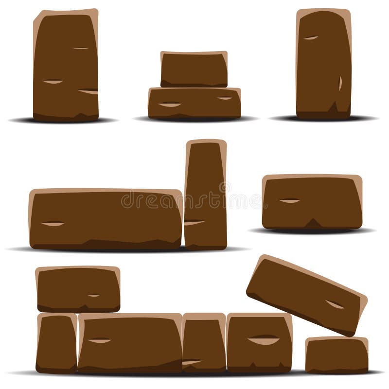 Set of Cartoon Vector Stones. Stock Vector - Illustration of grey ...