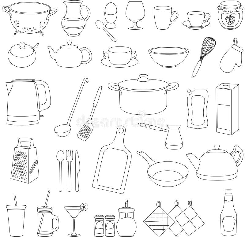 Collection of Porcelain Tableware for Tea Stock Vector - Illustration ...