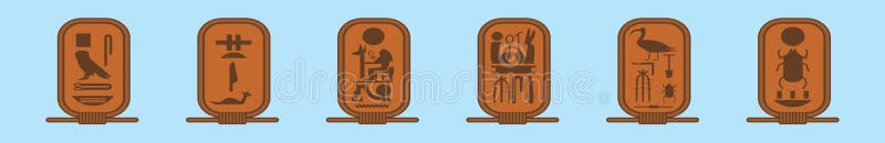 Set of Cartouche Cartoon Icon Design Template with Various Models ...