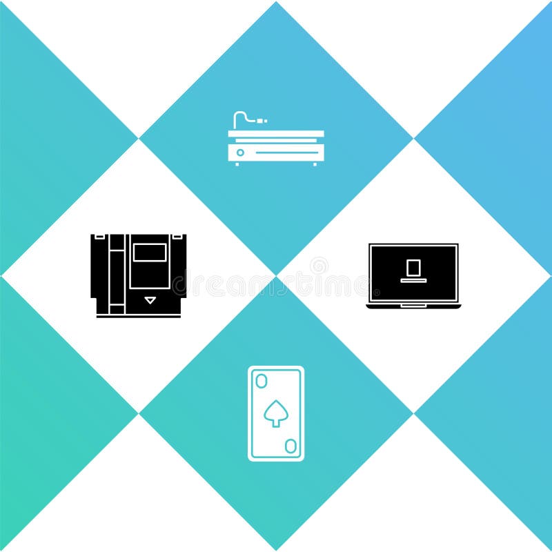 Set Cartridge, Playing Card with Diamonds, Video Game Console and ...