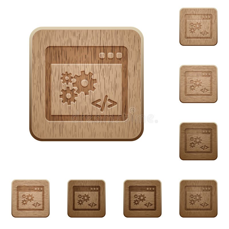 Application Programming Interface Wooden Buttons Stock Vector ...