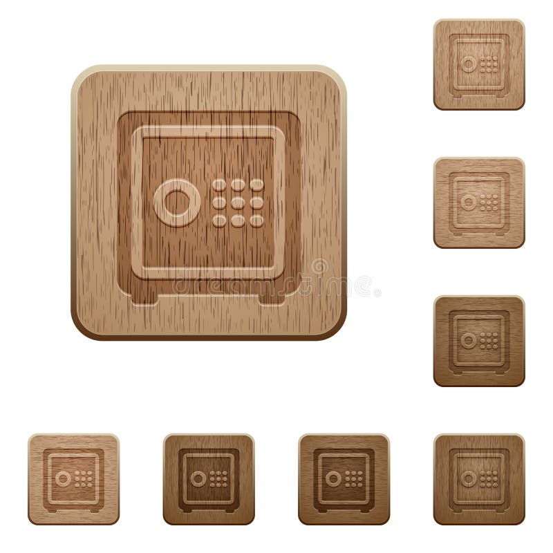 Strong box wooden buttons stock vector. Illustration of application ...