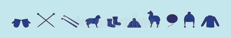 Set of Cashmere Cartoon Icon Design Template with Various Models ...