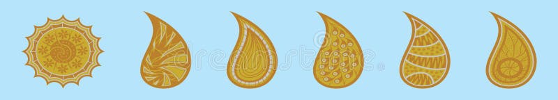 Set of Cashmere Cartoon Icon Design Template with Various Models ...