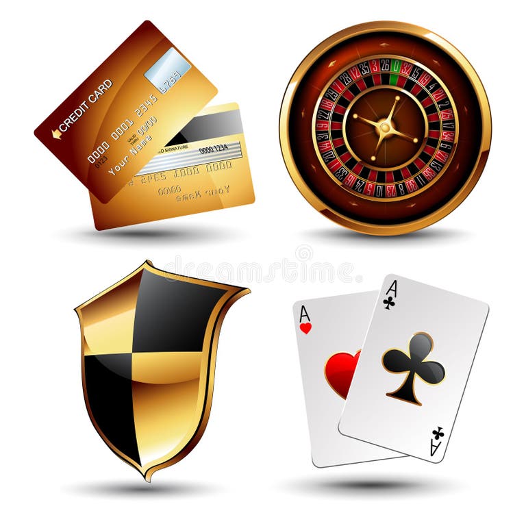 Set of Casino Design Elements Stock Vector - Illustration of credt ...